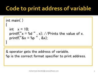 Pointer basics | PPTX