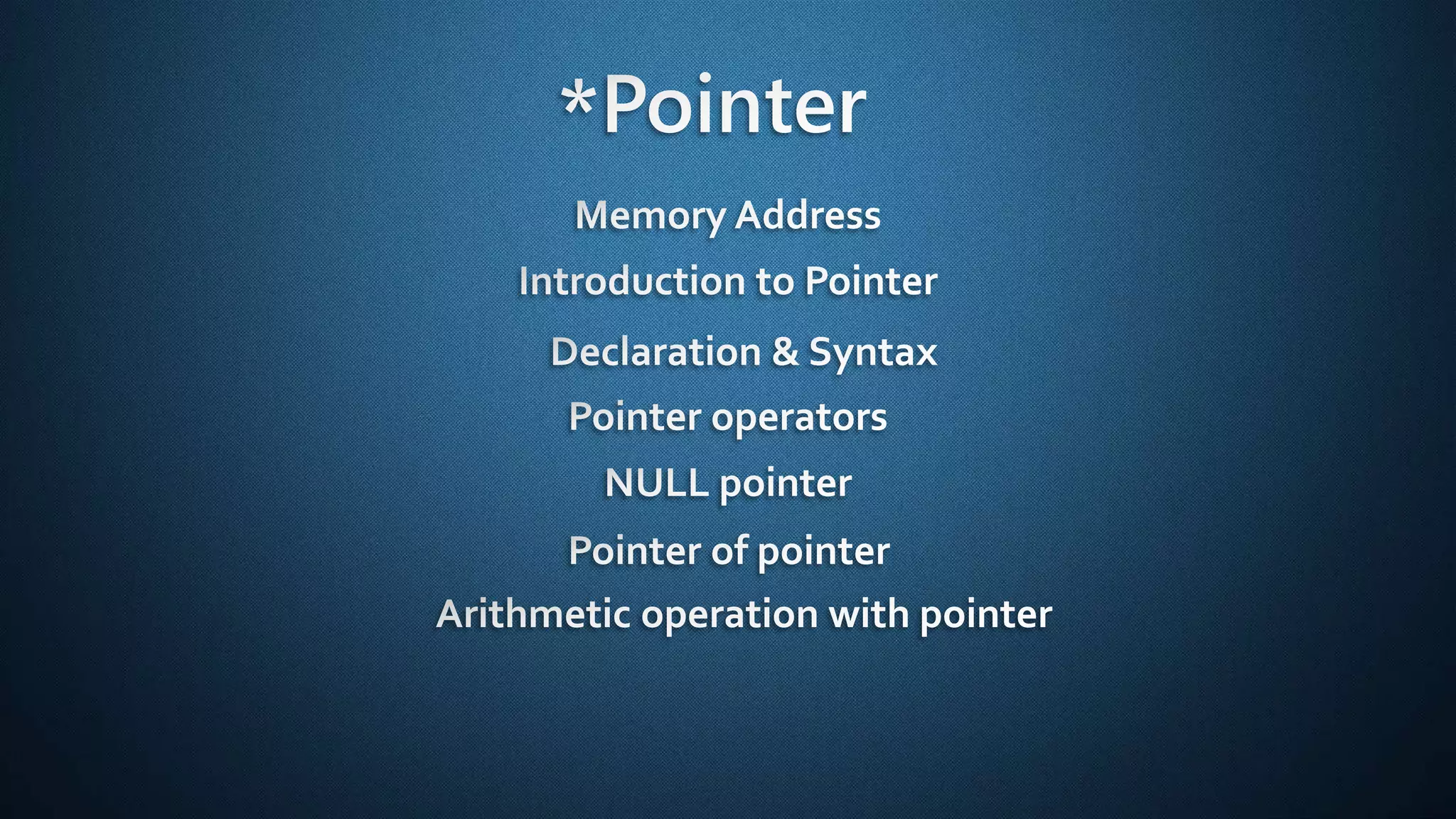 Presentation on pointer. | PPTX | Programming Languages | Computing