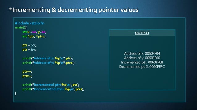 Presentation on pointer. | PPTX | Programming Languages | Computing