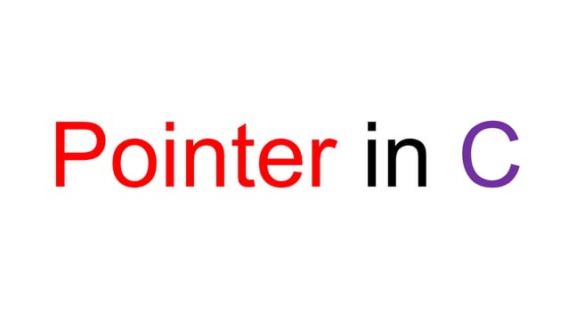 Pointer in c program | PPT