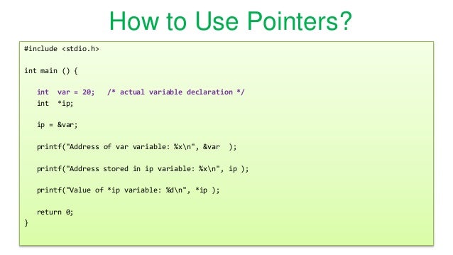 Pointer in c program