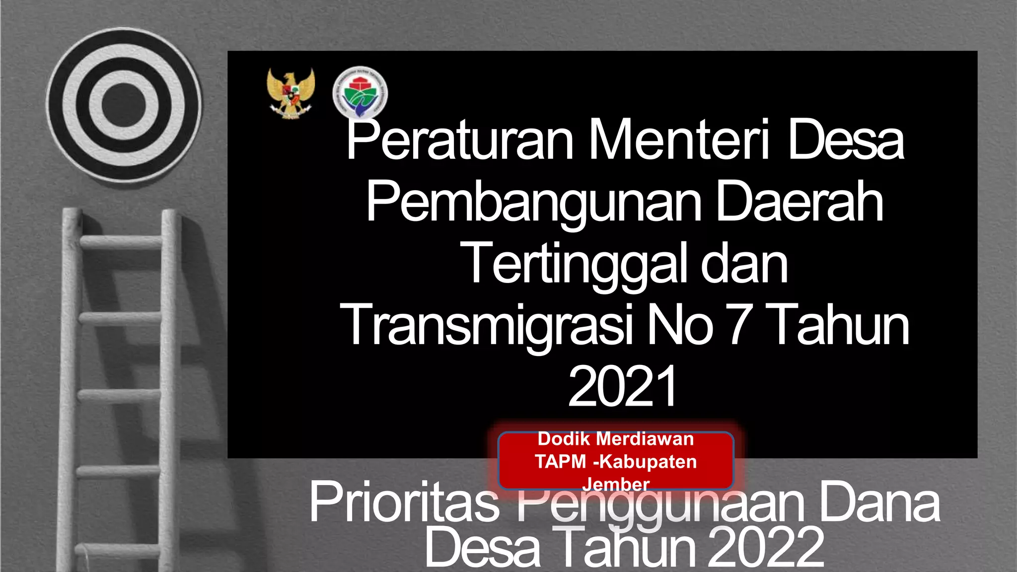 Pointer permendes pdtt 7 tahun 2021 tentang prioritas penggunaan dana desa tahun 2022 | PPTX