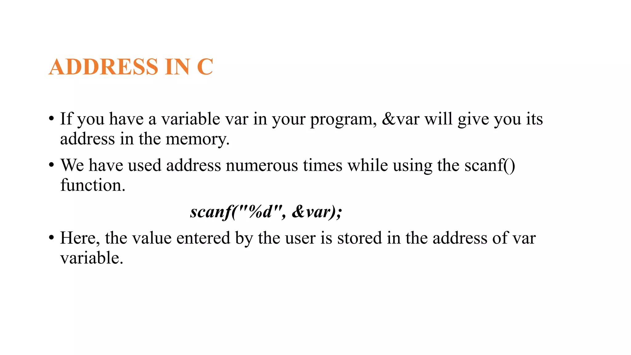 POINTERS.pptx | Programming Languages | Computing