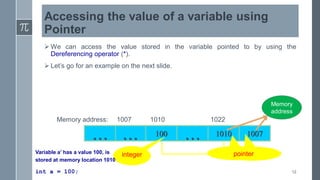 A small presentation on Pointers in C ++ | PPT