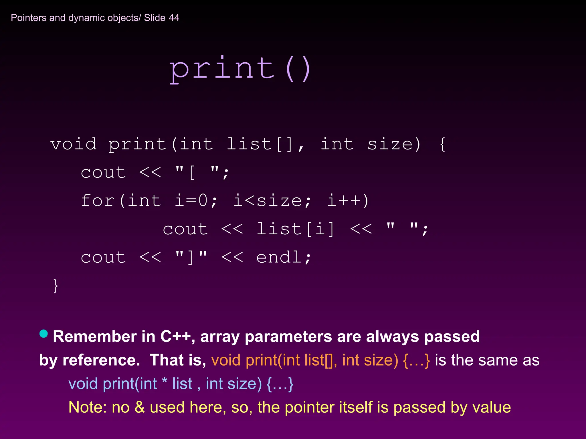 C/C++ Pointers explanationwith different examples | PPT
