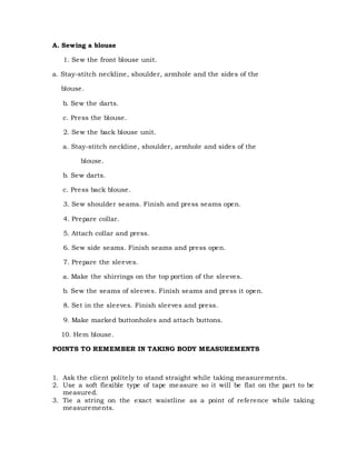 Dressmaking Grade 10 | DOCX