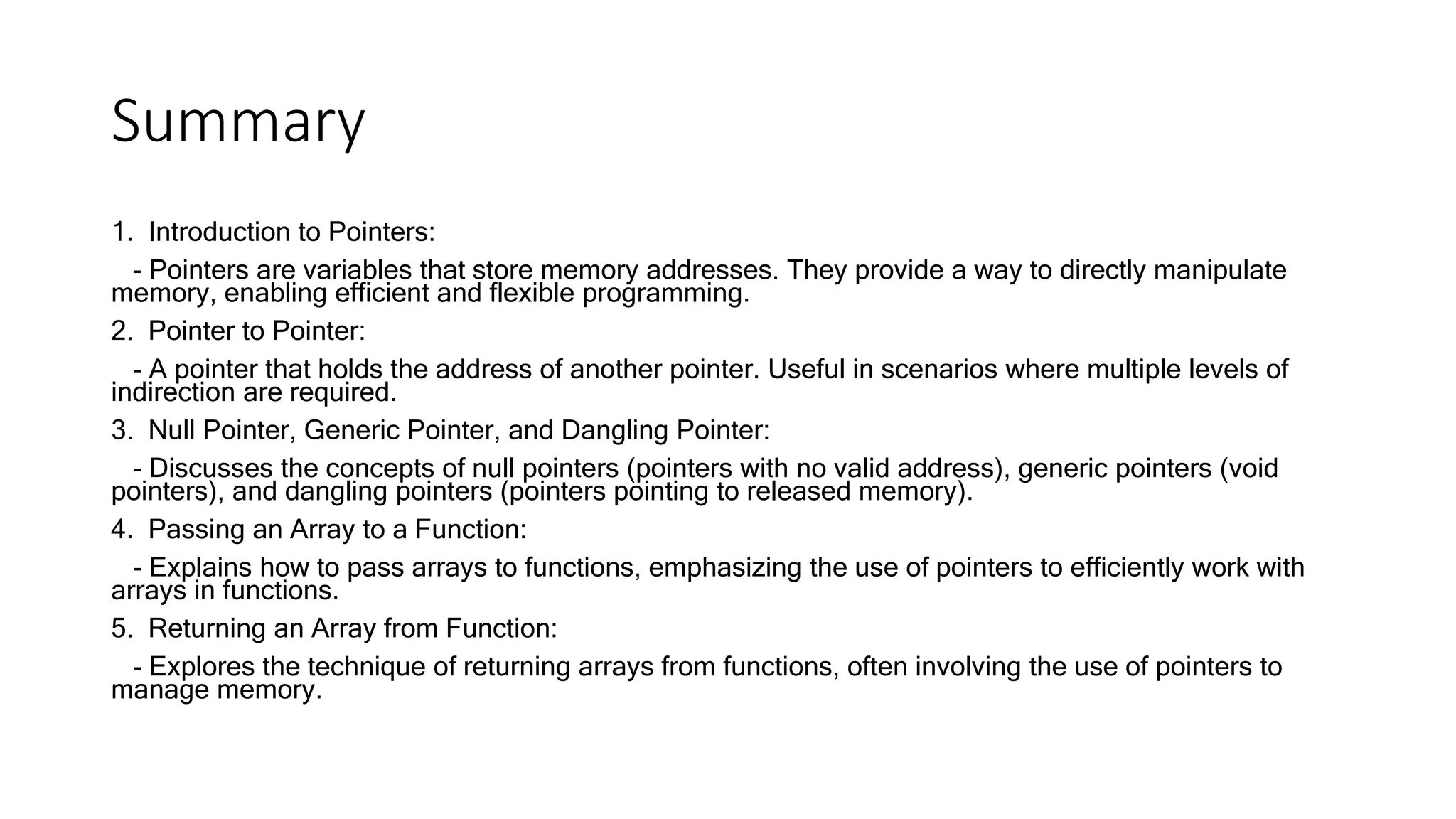 Pointers And Array Pointer And Stringpptx Programming Languages