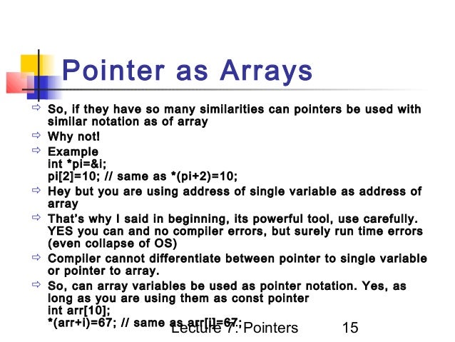 Pointers in c