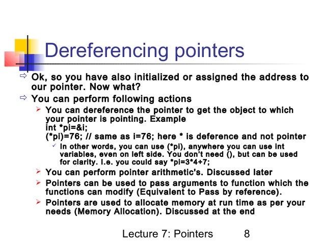 Pointers In C