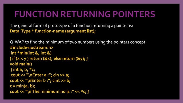 Pointers in c++ | PPTX | Programming Languages | Computing