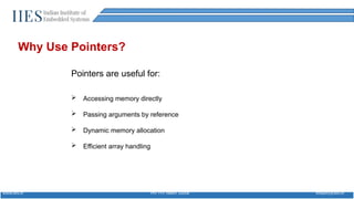 Pointers in C – Explained with Examples|IIES Bangalore | PPTX