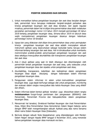Pointer Siskeudes dan Sipades | Malming Desa #015 | DOCX