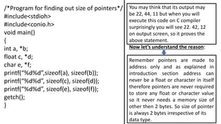 Pointers lesson 3 (data types and pointer arithmetics) | PPT