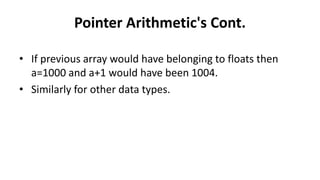 Pointers lesson 3 (data types and pointer arithmetics) | PPT