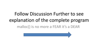 Pointers lesson 4 (malloc and its use) | PPT