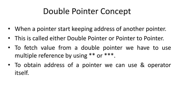 Pointers Lesson 5 Double Pointer Call By Value Callbyreference Ppt 