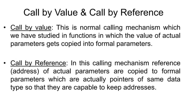 Pointers Lesson 5 Double Pointer Call By Value Callbyreference Ppt