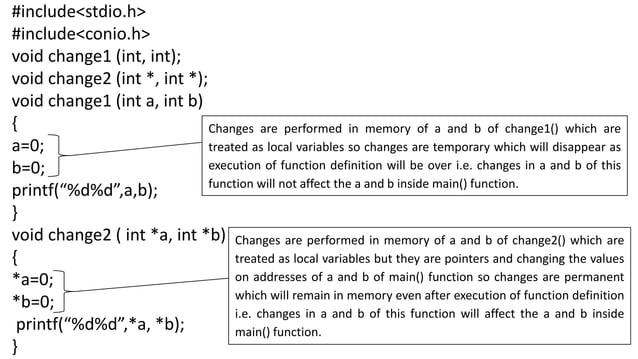 Pointers lesson 5 (double pointer, call by value, call_by_reference) | PPT
