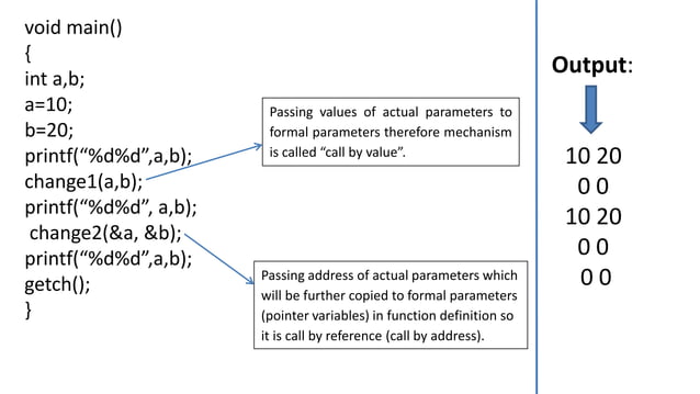 Pointers lesson 5 (double pointer, call by value, call_by_reference) | PPT