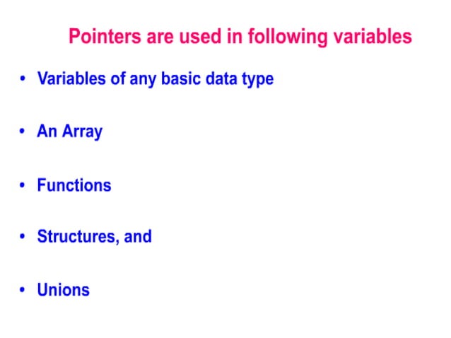 Pointers C programming | PPT | Programming Languages | Computing