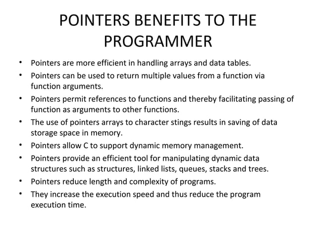 Pointers C programming | PPT | Programming Languages | Computing