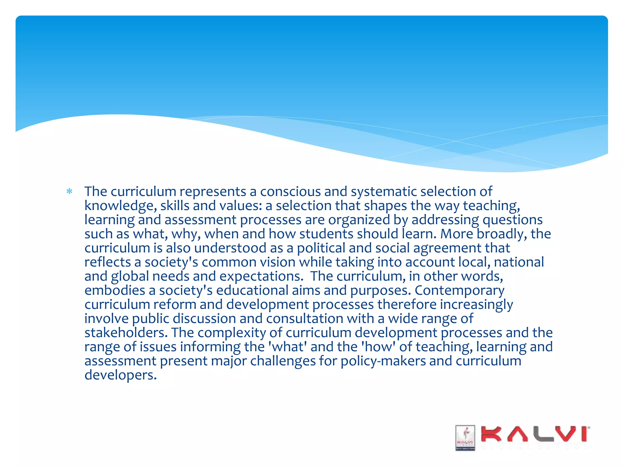 Pointers to develop effective curriculum in education | PPTX