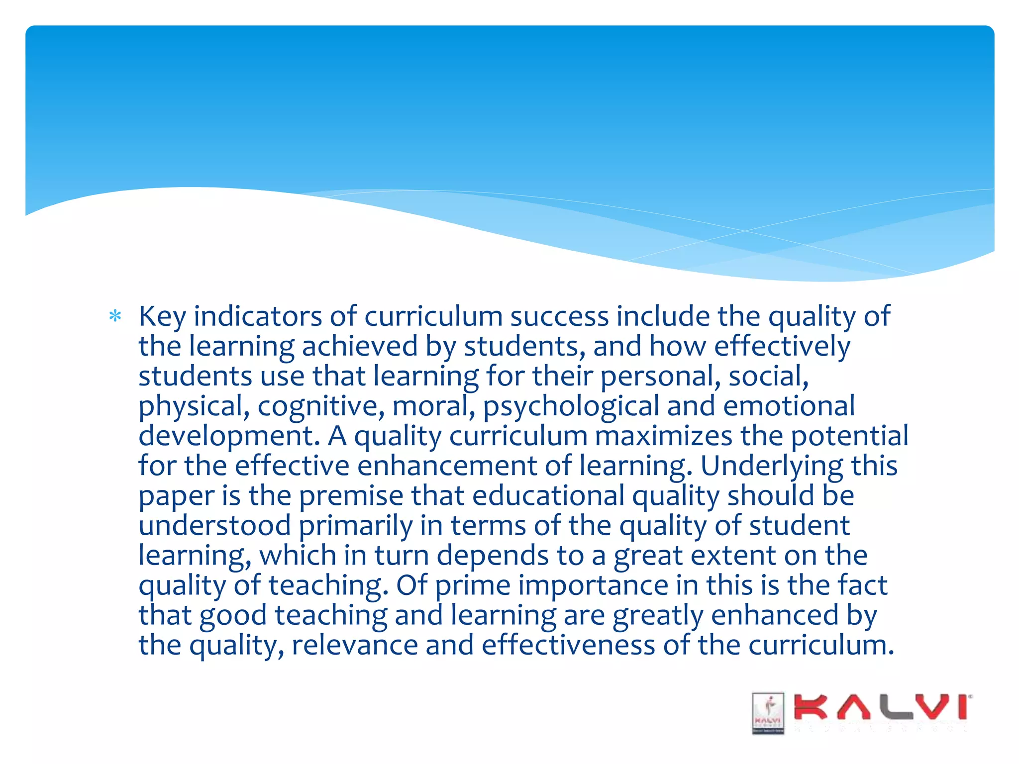 Pointers to develop effective curriculum in education | PPT | Free Download