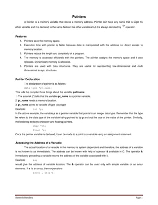 Pointers-Computer programming | PDF | Programming Languages | Computing