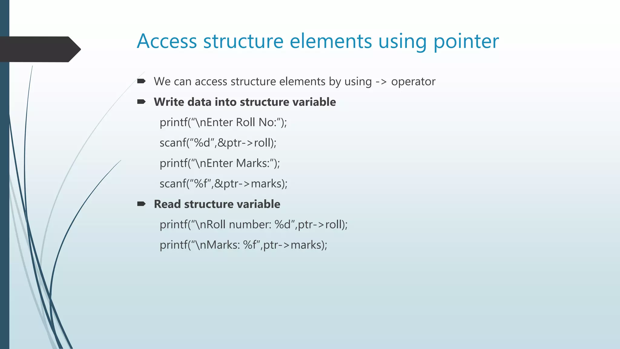 Pointer To Array And Structure Pptx Programming Languages Computing