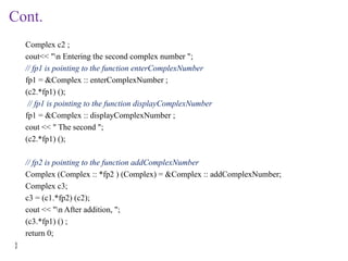 Pointer to Member Function.pptx pointer in c++ | PPTX
