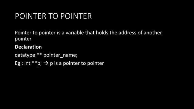 POINTER TO POINTER.pptx | Programming Languages | Computing