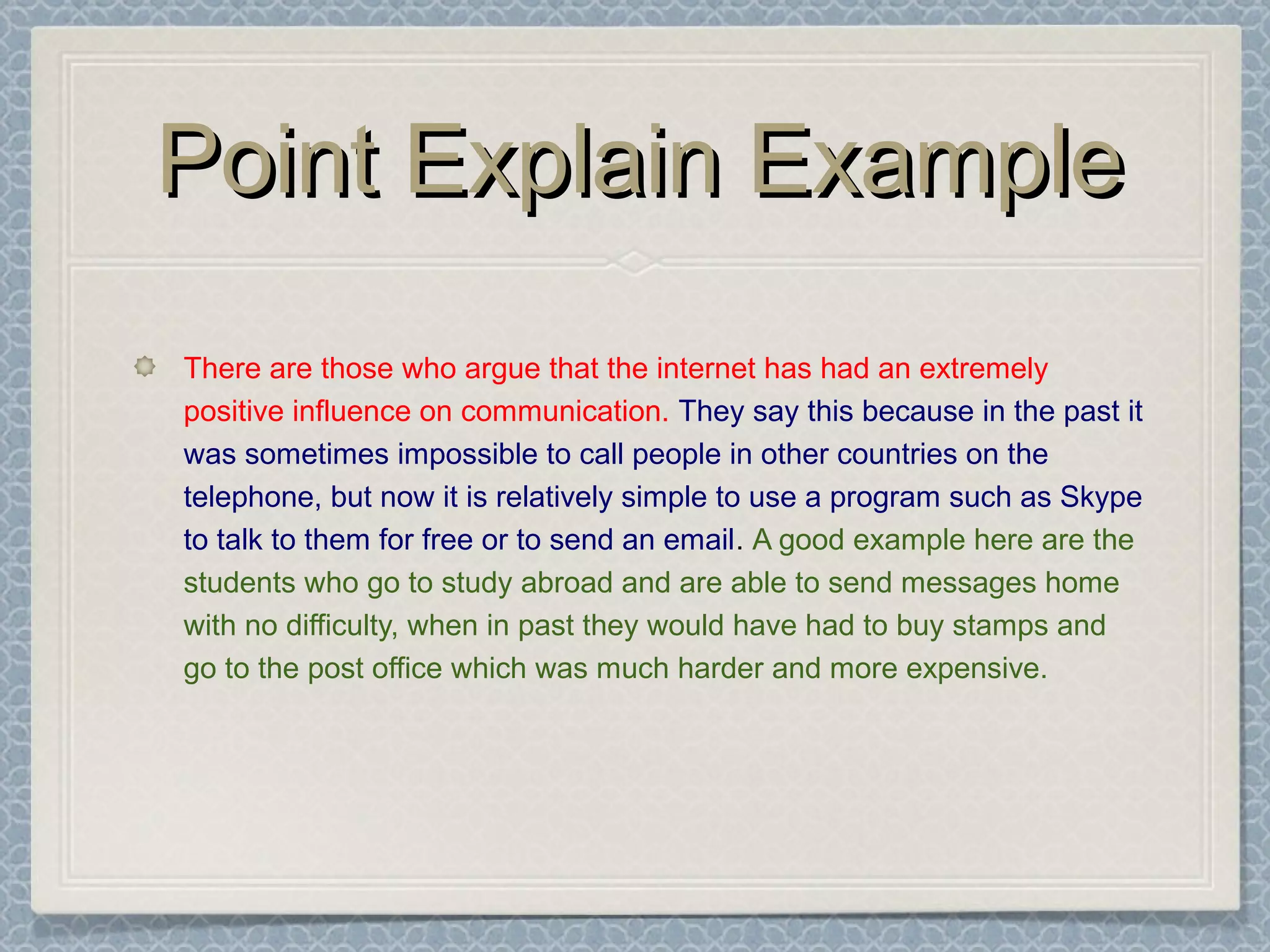 Point, Explain, Example | PPT
