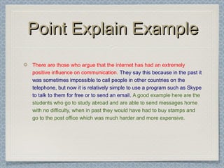 Point, Explain, Example | PPT