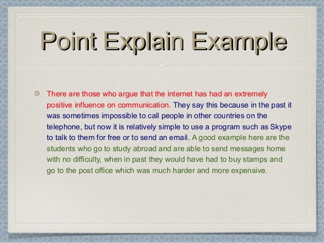 Point, Explain, Example