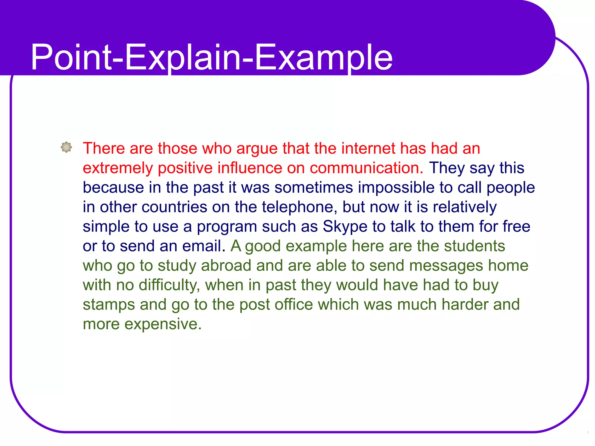 Point, explain, example | PPT