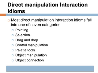 Pointing, selecting, manipulation jing & quincy | PPT