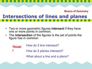 Point, line, plane. Basics of Geometry in Mathematics 7.ppt