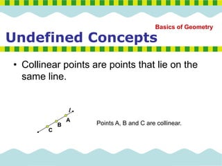 Point, line, plane. Basics of Geometry in Mathematics 7.ppt