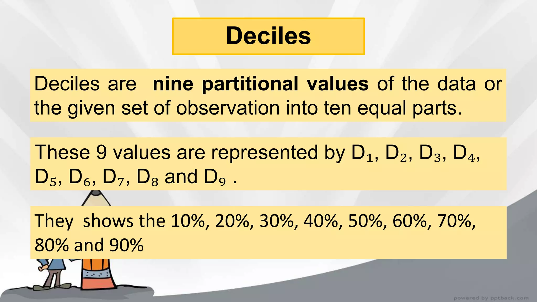 Deciles & Quartiles - Point Measures | PPTX