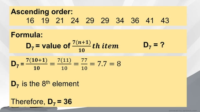 Deciles & Quartiles - Point Measures | PPTX