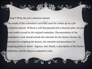 Point method in job evaluation ppt | PPTX