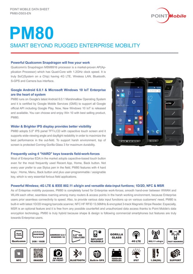 Point mobile pm80 industrie handheld computer | PDF
