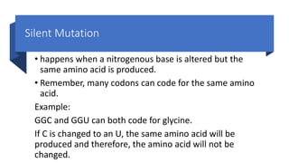 Point Mutation for Grade 10 Third Quarter | PPTX