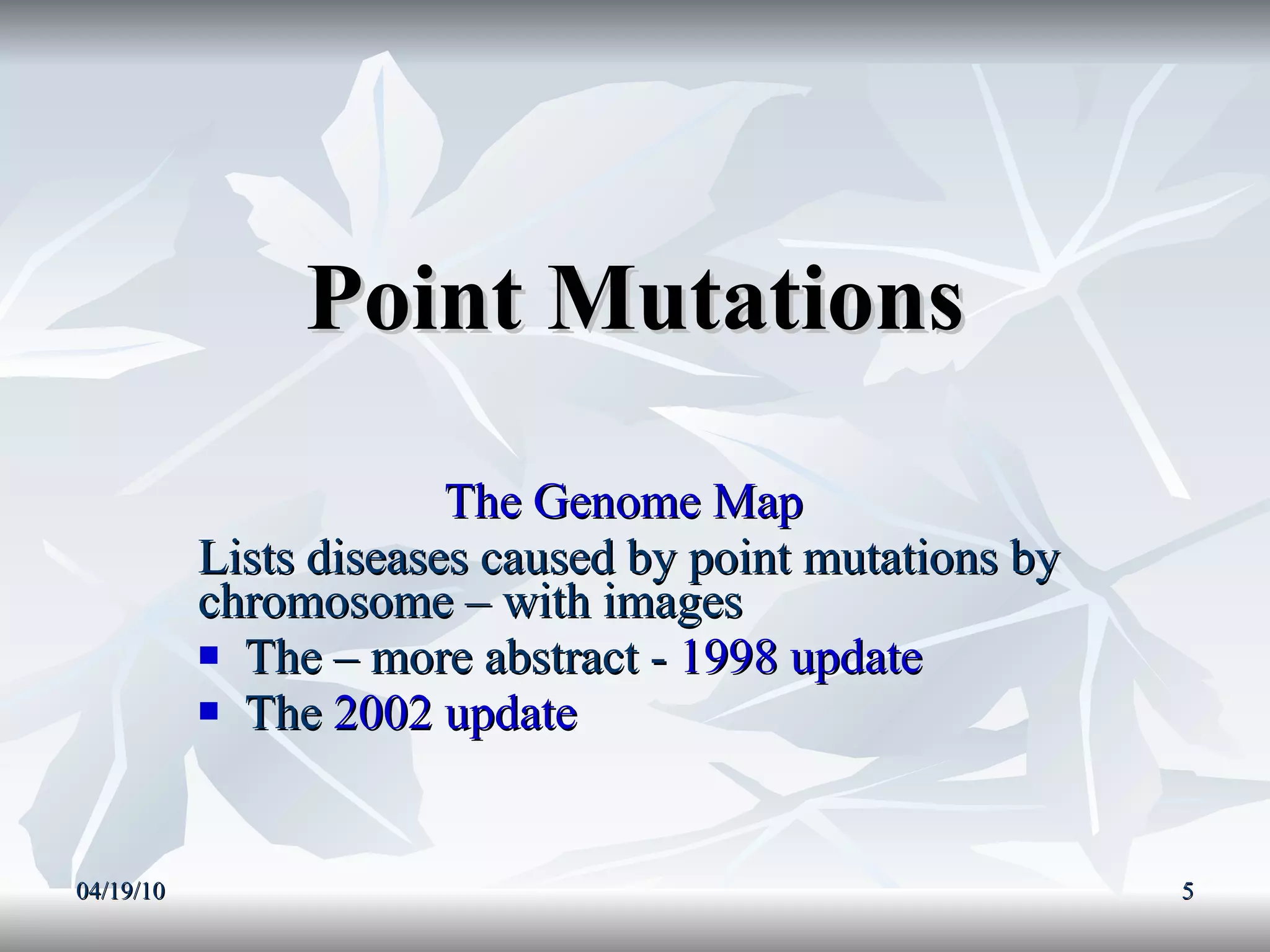 Point mutations ppt | PPT