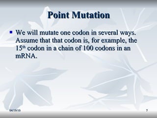 Point mutations ppt | PPT
