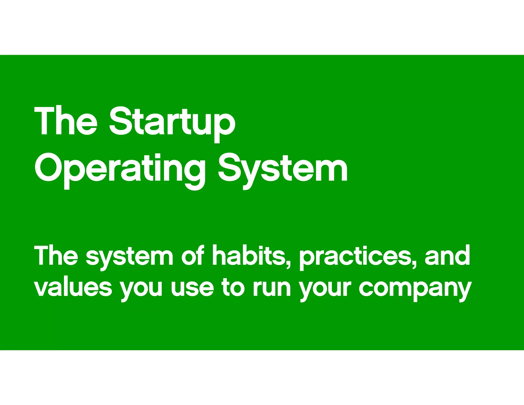 The Startup Operating System | PPT