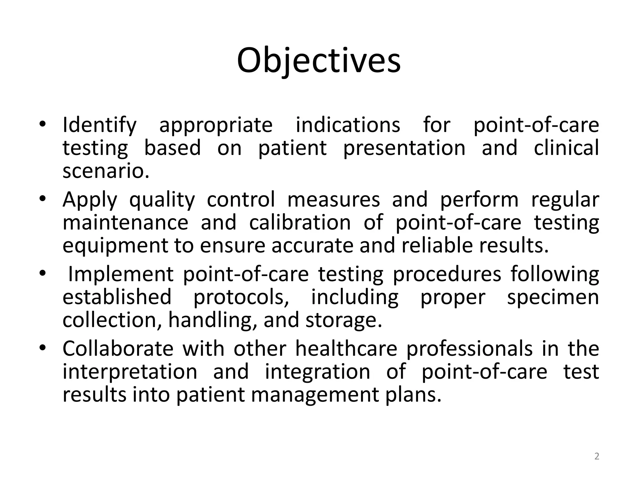 Point of Care Testing in clinical laboratory | PPTX