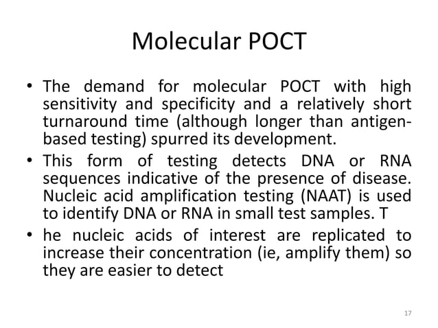 Point of Care Testing in clinical laboratory | PPTX | Infectious ...