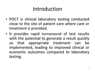Point of Care Testing in selected laboratory | PPTX