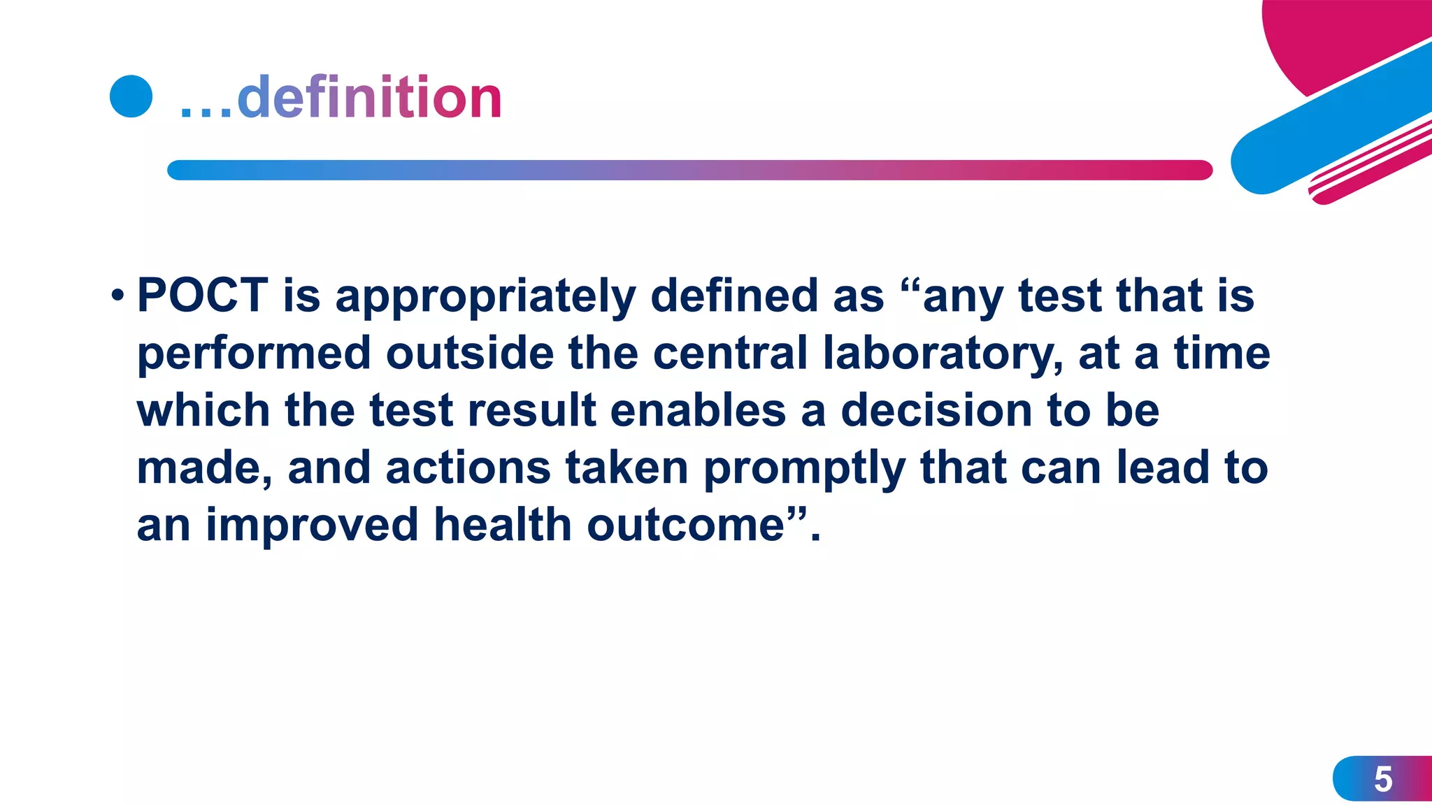 Point of care testing (POCT) | PPTX